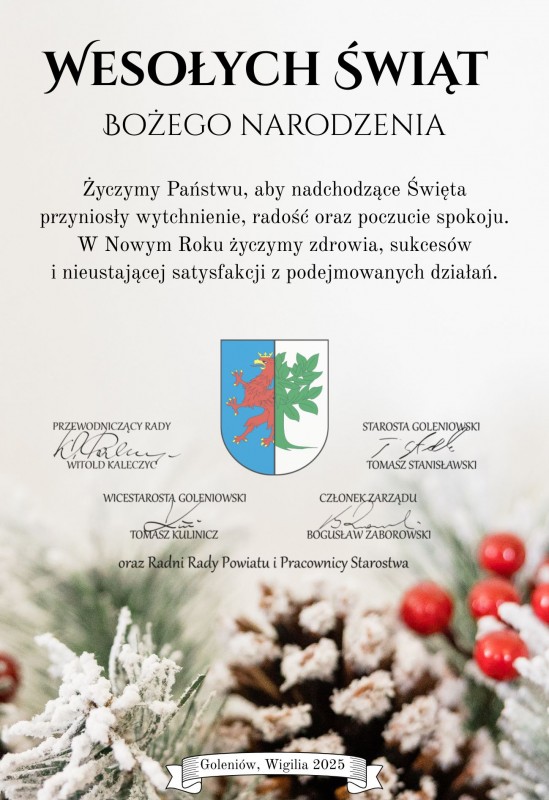 Boże Narodzenie 2025 - Powiat Goleniowski